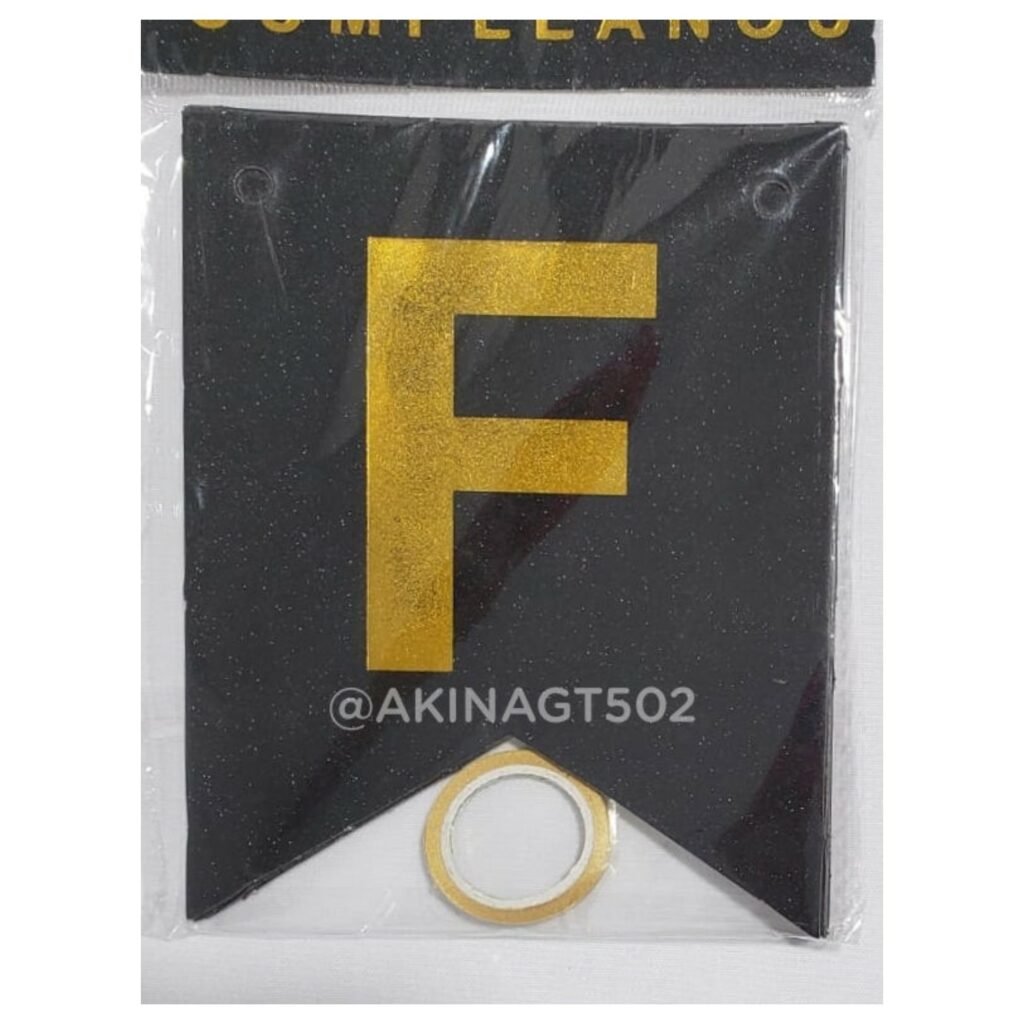 Banderin con brillantina de cumpleaños – variedad – Akina