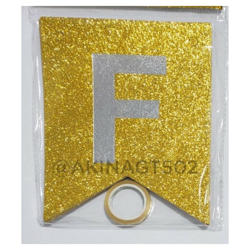 Banderin con brillantina de cumpleaños – variedad – Akina