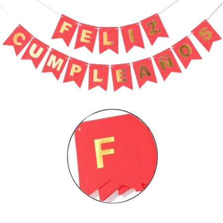 Banderin con brillantina de cumpleaños – variedad – Akina